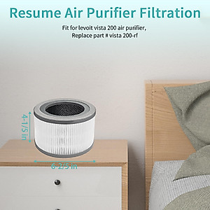 Vista 200 Replacement Filter Compatible for LEVOIT Air Models, 3-in-1 Pre, H13 High-Efficiency Activated Carbon Filtration System, Replace Part# Vista 200-RF, Pack of 2 By Improvedhand