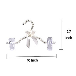 Aimeely 10" Pearl Adult Kids Pants Hangers Luxury Pack of 5 Non-Slip Metal Heavy Duty Party Daily Clothes Rack 1#