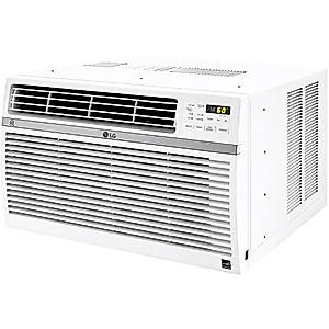LG 8,000 BTU Smart Window Air Conditioner, Cools up to 350 Sq. Ft, Smartphone and Voice Control Works ThinQ, Amazon Alexa and Hey Google, Energy Star, 3 Cool & Fan Speeds, 115V, 8000, White