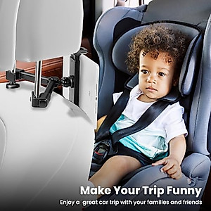 Holulo Tablet iPad Holder for Car Headrest Tablet Mount, Headrest Tablet Stand for Car Back Seat Compatible with iPad Pro Air Mini/Kindle Fire HD/Galaxy Tab/Switch OLED or Other 4.7”-12.9" Devices