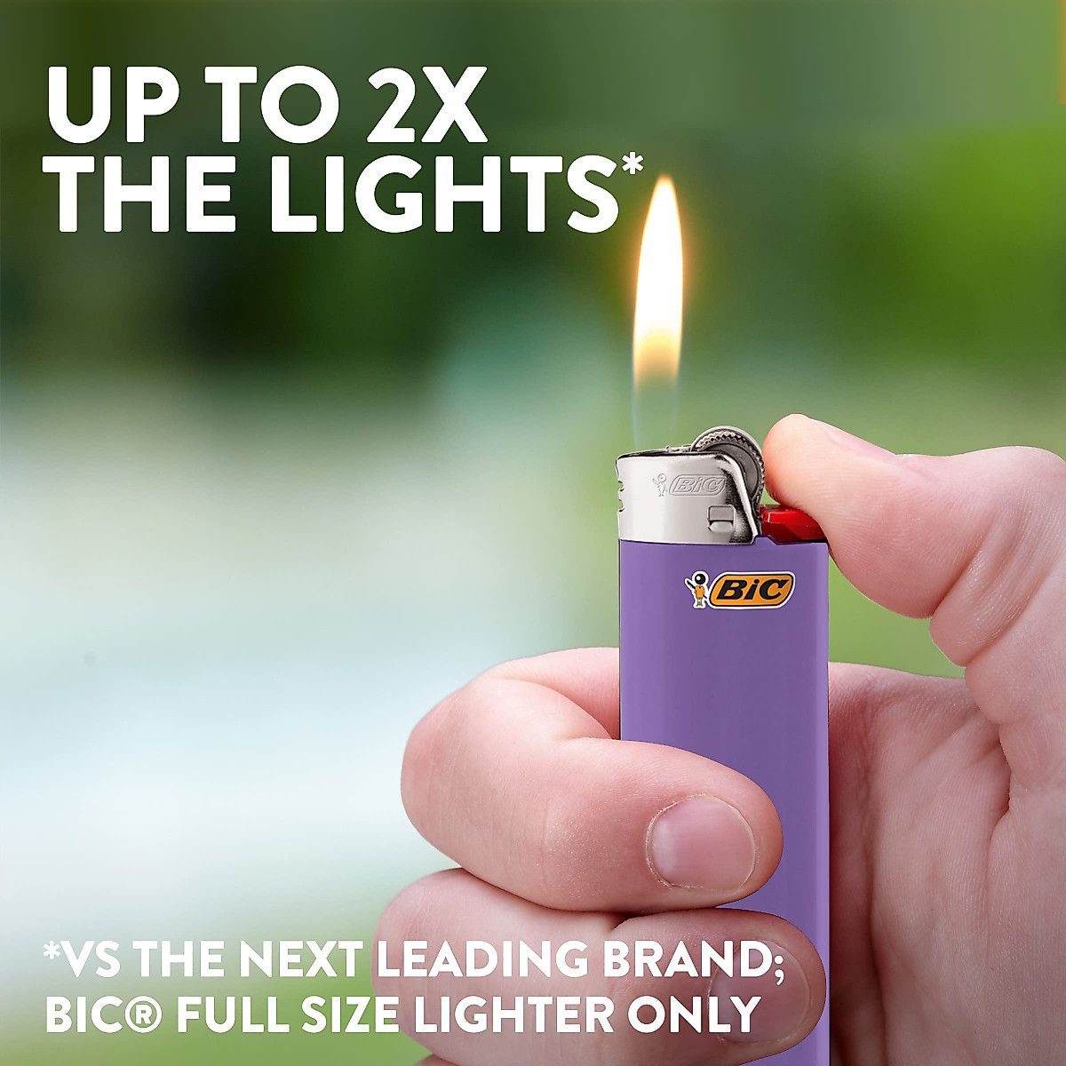 BIC Classic Maxi Pocket Lighters, Lighter for Candles, Purple Lighters (Packaging May Vary), 12 Count Pack