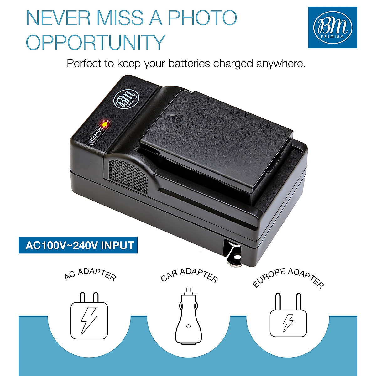 BM Premium 2-Pack of LP-E10 Batteries and Battery Charger Kit for Canon EOS Rebel T3, T5, T6, T7, Kiss X50, Kiss X70, EOS 1100D, EOS 1200D, EOS 1300D, EOS 2000D Digital Camera