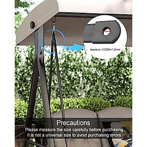 2 Pcs 100cm/39.4inch Garden Swing Replacement Rods for Hanging Swing Seat to Frame, Black Metal Round Rods