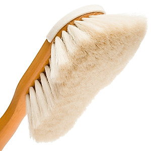 REDECKER S-Shaped Dust Brush with Goat Hair Bristles and Waxed Beechwood Handle, Made in Germany - Dust Brush for Books - Goat Hair Dusting Brush