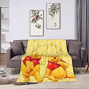 2PCS 60x50 inches Cute Blanket Throw Blanket-Fluffy, Warm, Comfy, Plush 18X18in Pillow Case