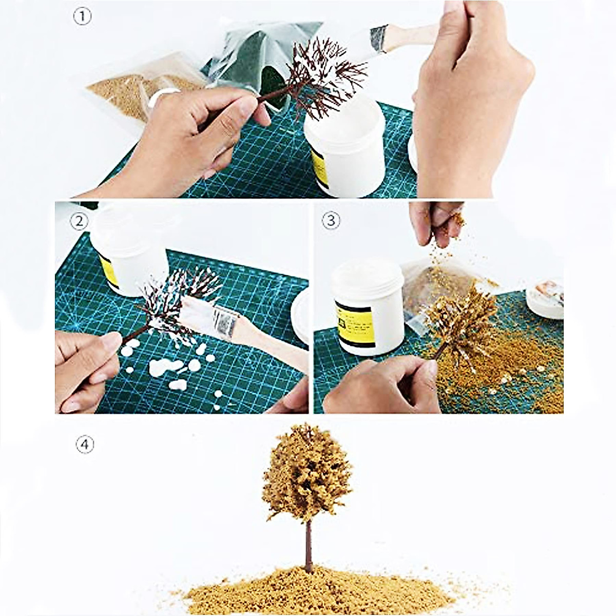 Woohome 18 Color Tree Powder Model for DIY Miniature Model Shrub Bushy Tuft, DIY Model Trees Basing Material Kit, Building Model Railway Fairy Garden Diorama Scenery