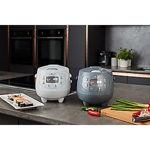 Yum Asia Panda Mini Rice Cooker With Ninja Ceramic Bowl and Advanced Fuzzy Logic (3.5 cup, 0.63 litre) 4 Rice Cooking Functions, 4 Multicooker functions, Digital LED display - 120V