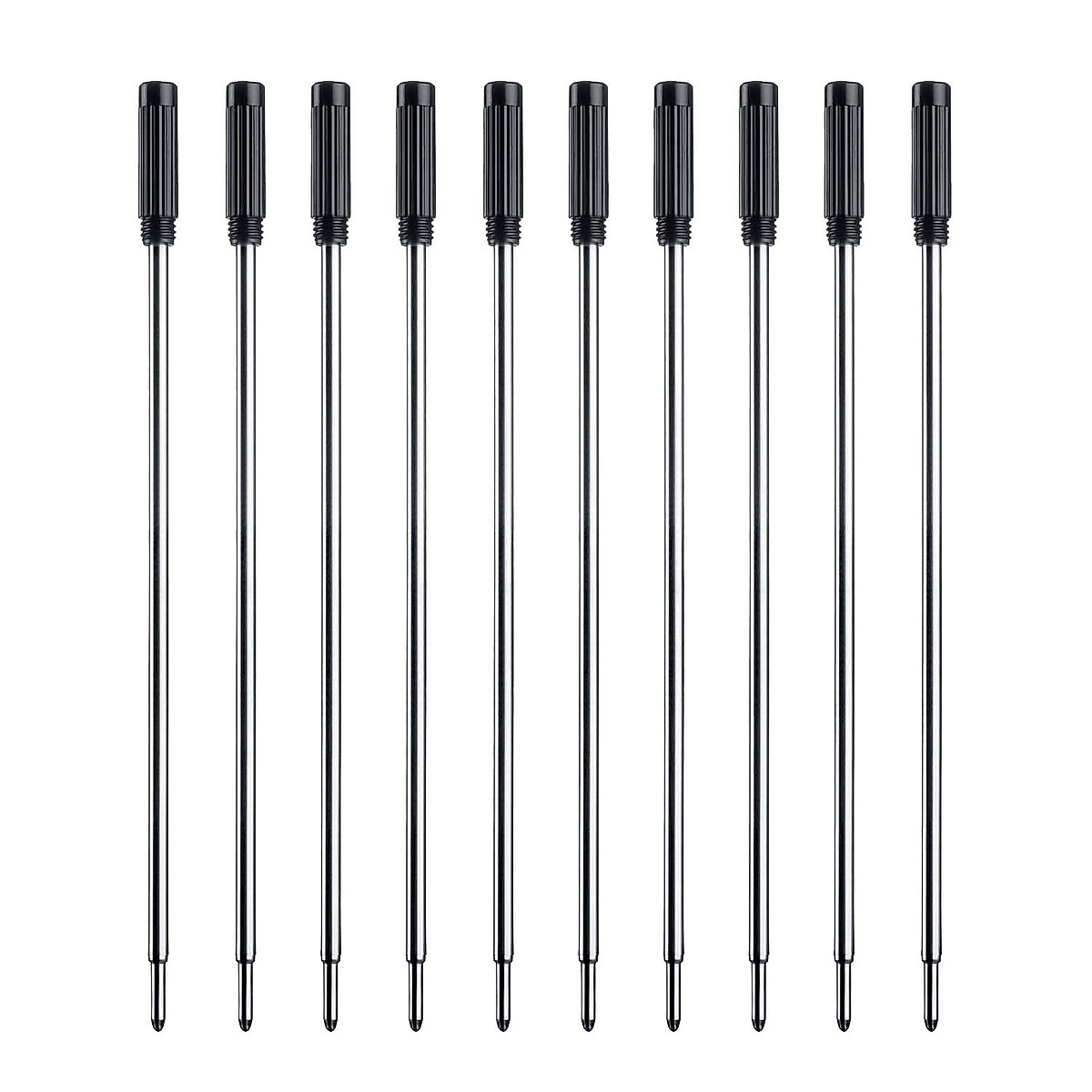 Black Ink Refills (10pcs), Replaceable Pens Refills, 1mm Medium Tip - Black
