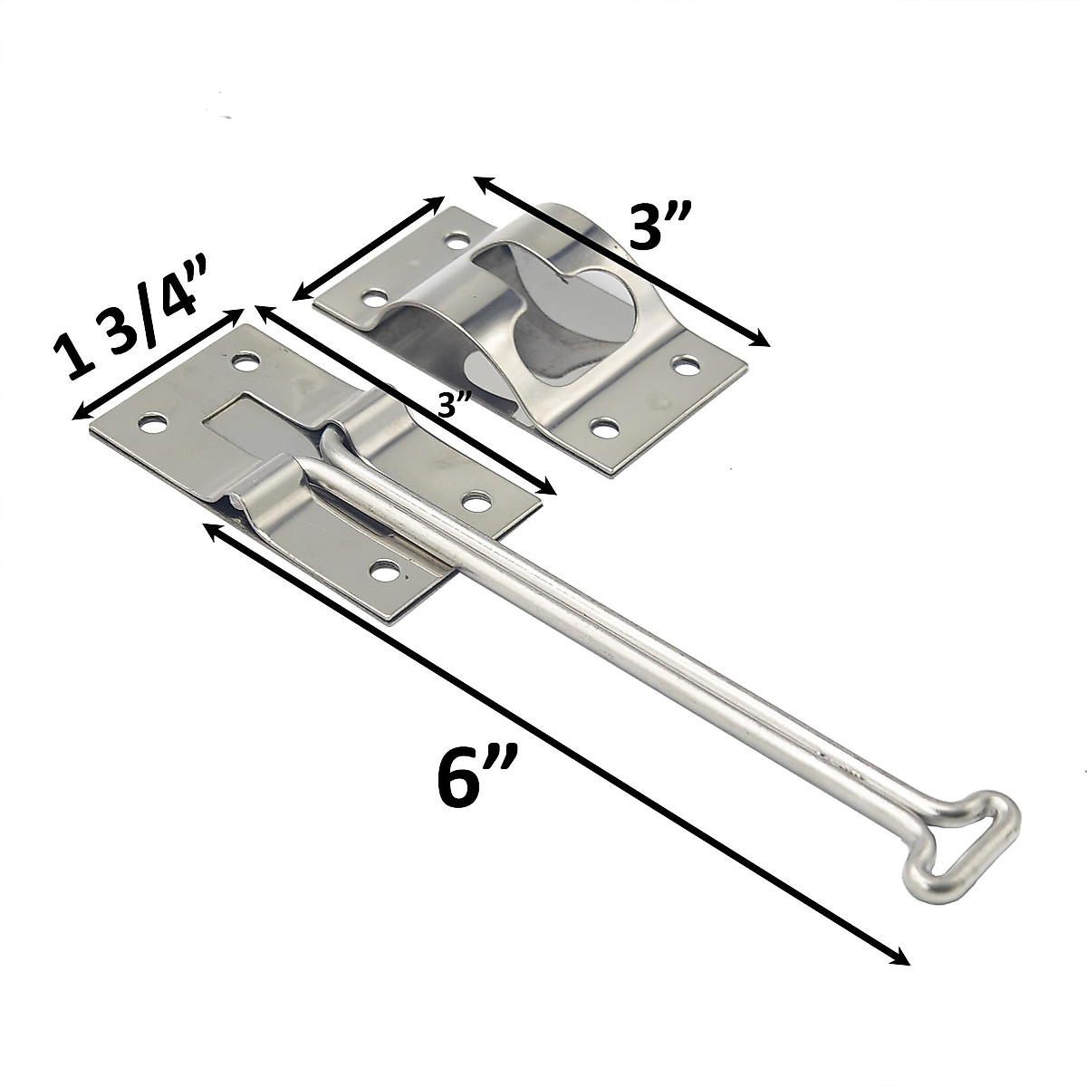 X-Haibei 2 Set 6 Inches RV T Style Entry Door Latch Catch Holder Stainless Steel for Camper Trailer Cargo