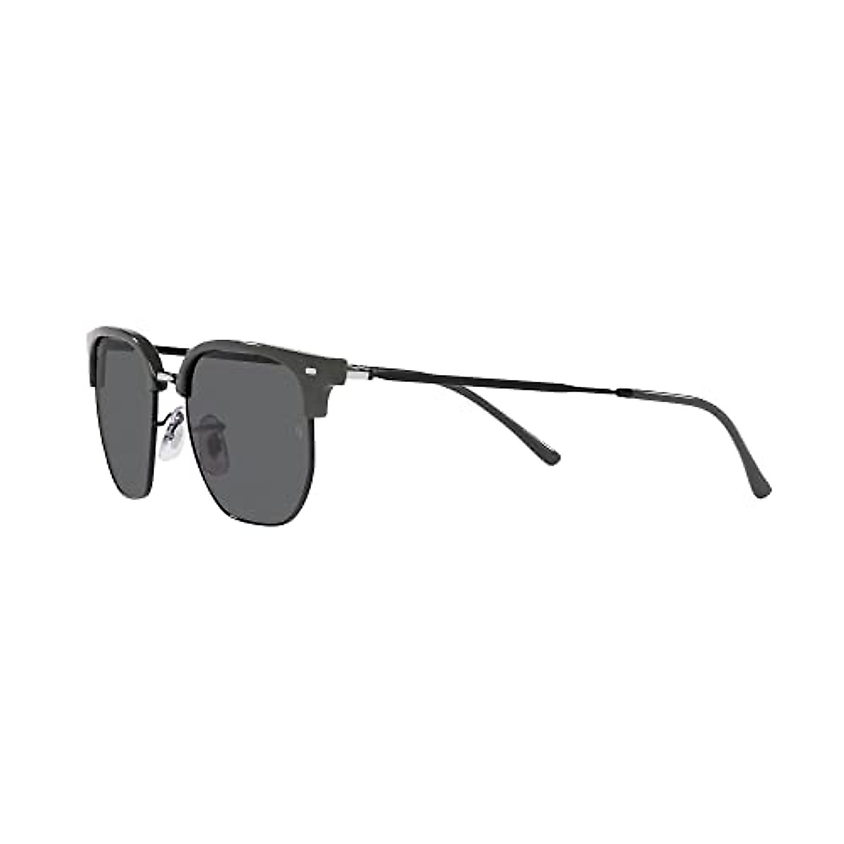 Ray-Ban RB4416 New Clubmaster Square Sunglasses, Green on Black/Dark Grey, 53 mm