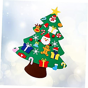 BESTOYARD Felt Christmas Tree Craft Felt Christmas Ornaments Felt Christmas Tree Toddlers Felt Wall Hanging Christmas Tree DIY Felt Ornaments Vintage Felt Ornaments Decorations Puzzle Child
