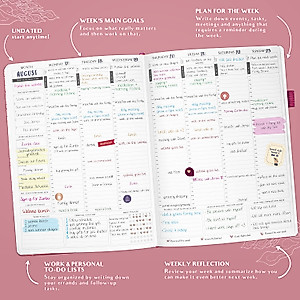 Legend Planner PRO Hourly Schedule - Weekly & Daily Organizer with Time Slots. Appointment Book Journal for Work & Personal, A4 (Hot Pink)