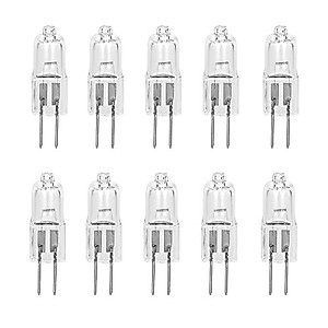 Pack of 10 - 10 Watt 6V JC G4 Base Halogen Lamp 10W Bi-Pin Light Bulbs 6 Volt JC Laboratory Optical Microscope Lab Equipment Scope Camera Flashlight Clinic Medical Dentistry Video Lighting Replacement