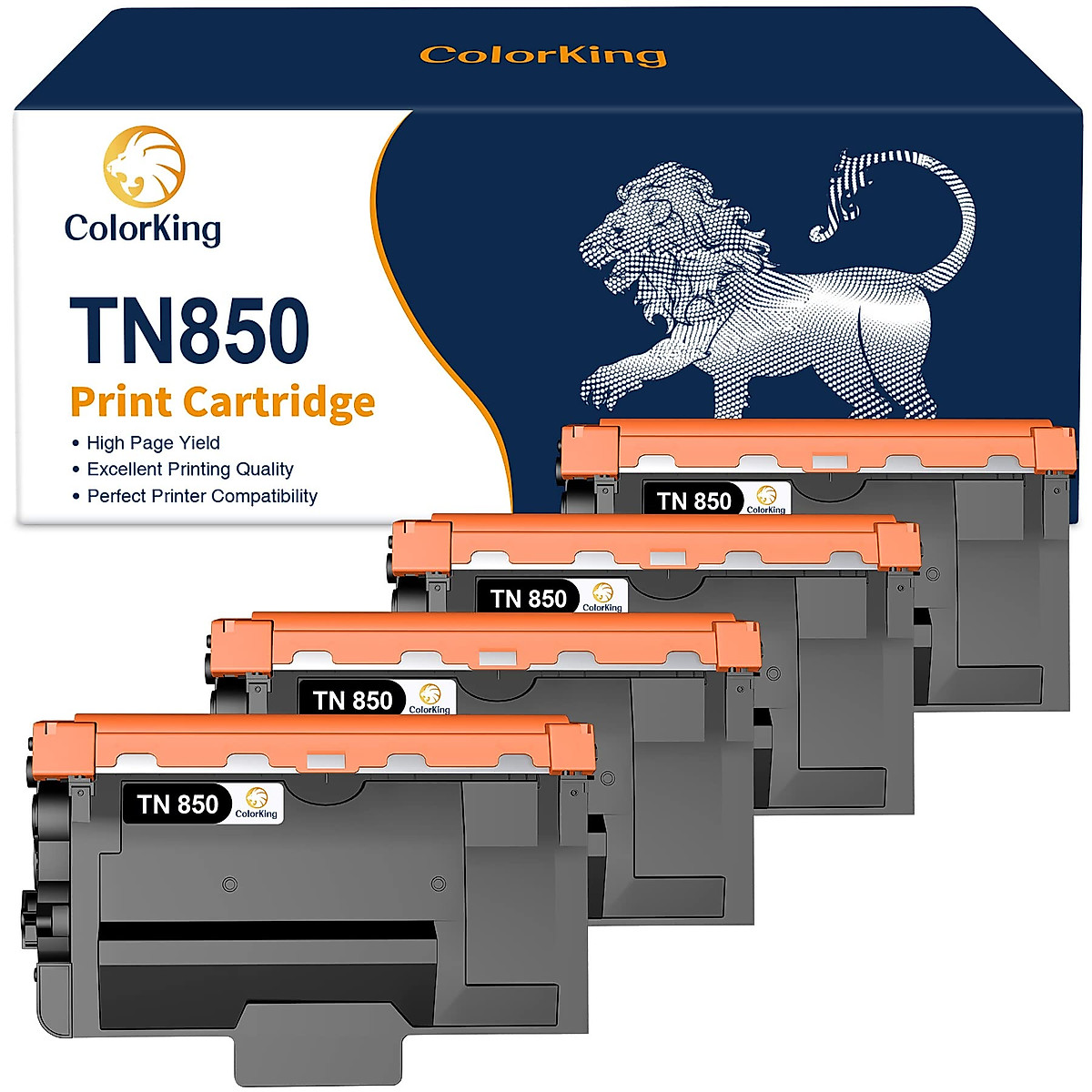 Colorking Compatible Toner Cartridge Replacement for Brother TN850 TN-850 TN 850 TN820 TN-820 TN 820 for Brother HL-L6200DW HLL6200DW MFC-L5900DW MFC-L5700DW HL-L5200DW MFC-L5850DW Toner (4 Black)