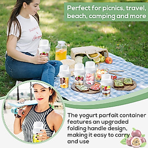 Gueevin 8 Pcs Yogurt Parfait Cups with Lids Reusable Yogurt Containers with Spoon 27 oz for Take Kids Oatmeal Snack Cereal Lunch Salad Fruit Breakfast Vegetable Storage