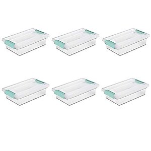 Sterilite 19618606 Small Clip Box, Clear Lid & Base w/Colored Latches