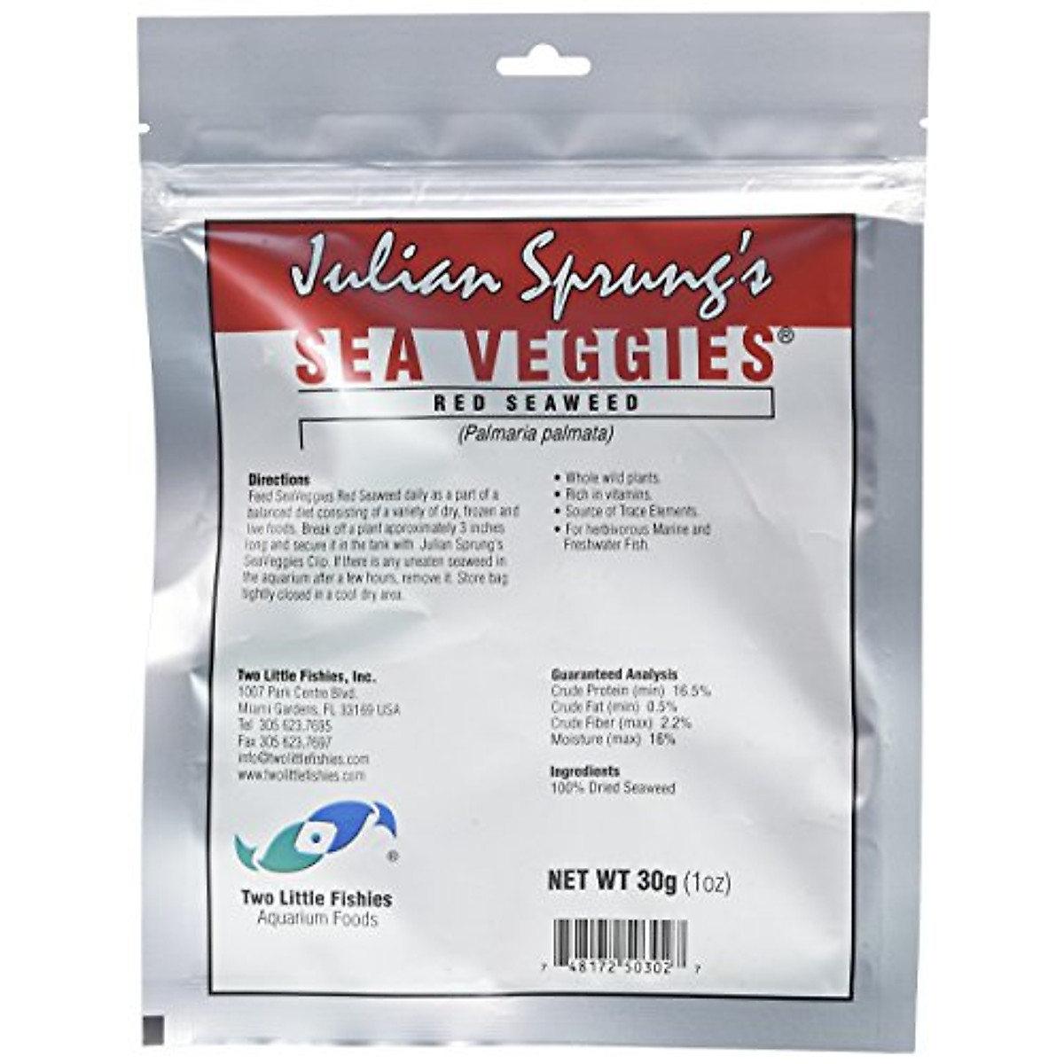 Two Little Fishies ATLSVRS4 Sea Veg-Red Seaweed, 1-Ounce Pouch
