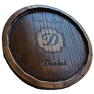 Wine Barrel Monogram and Personalized Lazy Susan