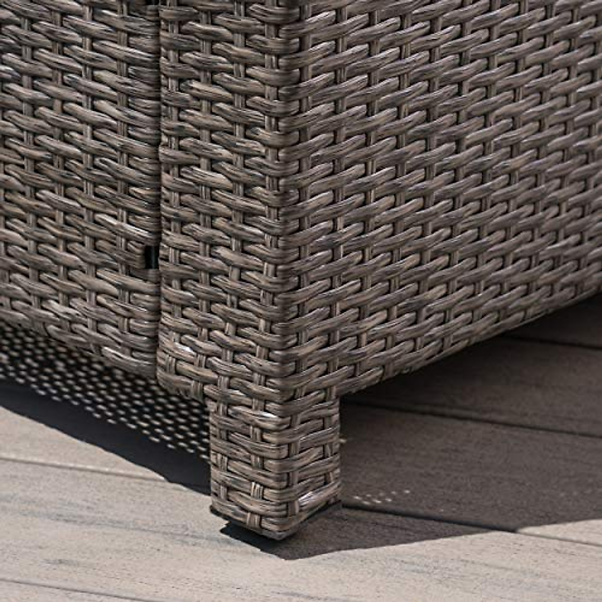 Christopher Knight Home Puerta Outdoor Wicker Loveseat with Cushions, Grey / Mixed Black Cushions