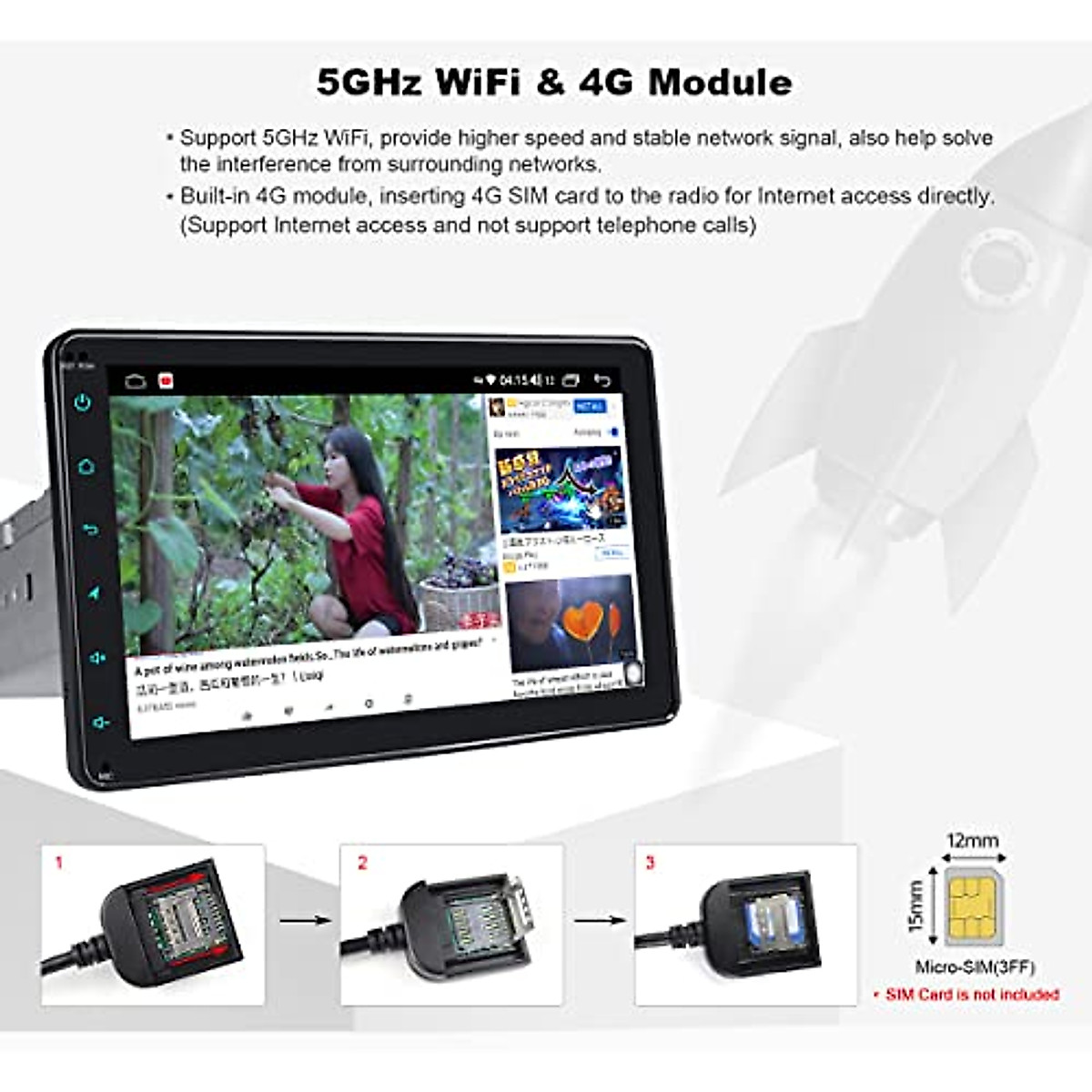 JOYING 9 Inch Single Din Touch Screen Car in-Dash Navigation GPS Units Android 10 IPS Screen 1280x720 Car Stereo Multimedia Player 4GB+64GB Support 4G SIM Card/5Ghz WiFi/FM Radio/DVR/Bluetooth 5.1