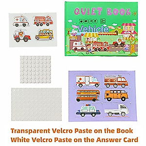 MIKNEKE 4 Pack DIY Quiet Book for Toddlers, Montessori Busy Book for Kids to Develop Learning Skills, Animal Vehicle Number Fruit Preschool Learning Activities Learning & Education Toys