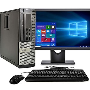 DELL Optiplex Desktop Computer(Core I5 Upto 3.4GHz,4GB,250GB,WiFi,VGA,HDMI,DVD,Windows 10-Multi Language-English/Spanish/French), with 19in Monitor(Brands May Vary)(CI5) (Renewed)