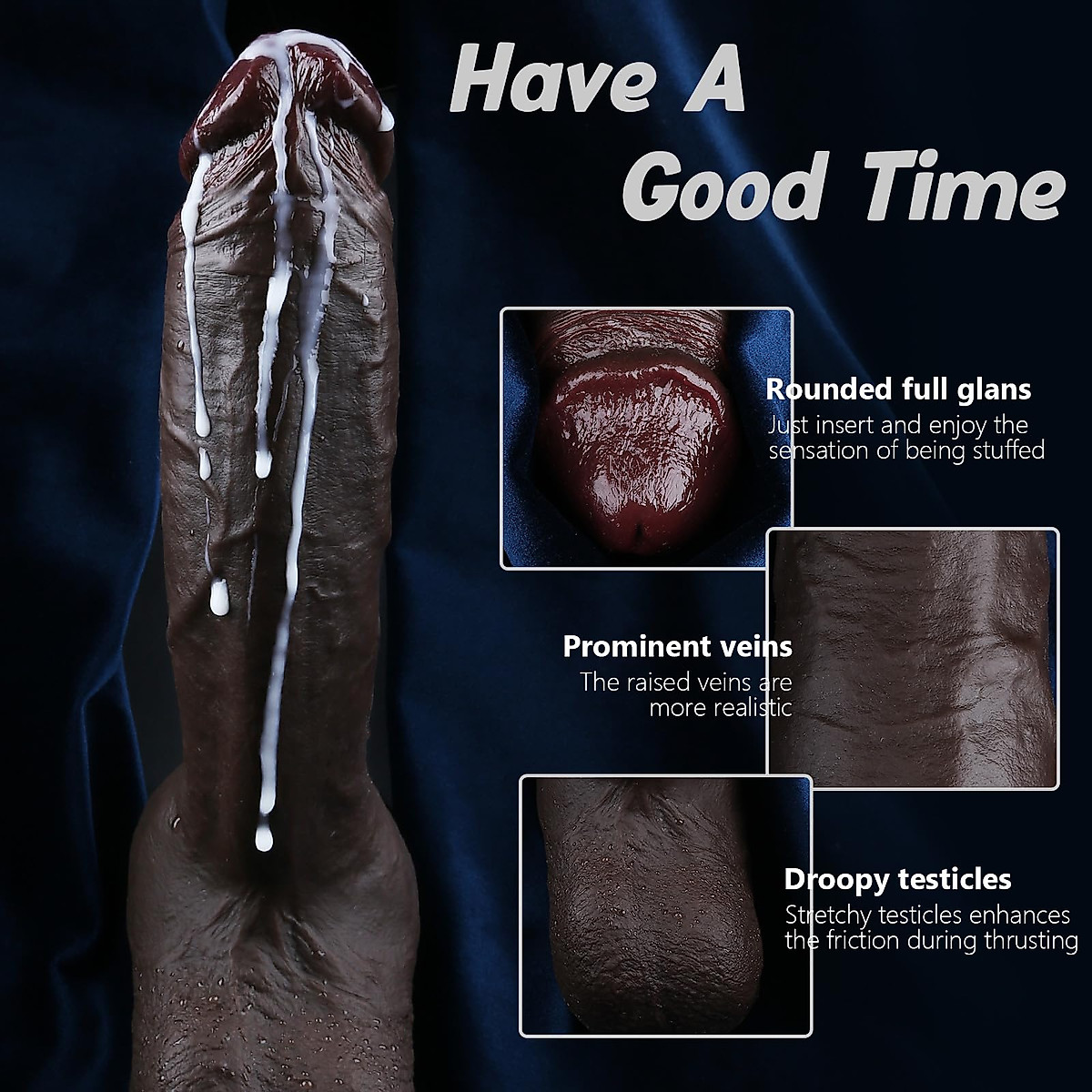 Sexgene 10.83 Inch Realistic Big Thick Dildo Sex Toy for Women, Lifelike Soft Silicone Anal Dildo with Strong Suction Cup for Hands-Free, Realistic Fake Penis for Vagina Anal Play