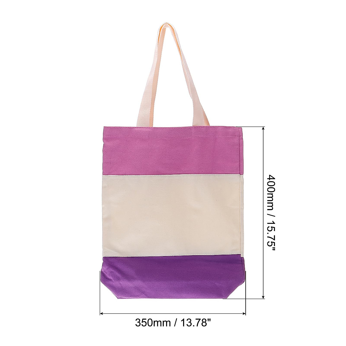 PATIKIL Canvas Tote Bag, 1Pcs Canvas Bag with Handles Sturdy Reusable Tote Bag Blank Embroidery DIY for Personalized Shopping Gifts Crafts Vinyl Grocery HTV Dye, Blush/Purple