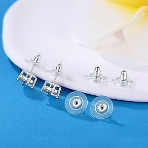 6 PCS Silver Locking Earring Backs for Studs Heavy Droopy Earrings, 925 Sterling Silver Hypoallergenice Earring Backs Replacements for Women Men (Silver)