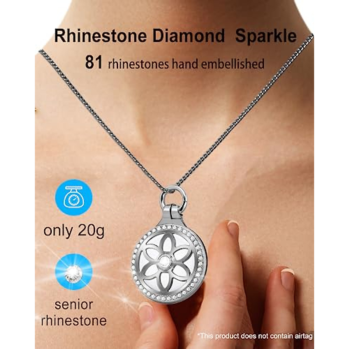 DEERLET Airtag Necklace for Adults,Metal Jewelry Badge airtag Necklace Kids,Airtag Watch Necklace for Kids Boys Women,25in Adjustable Alloy Necklace with airtag Holder Compatible Apple air tag