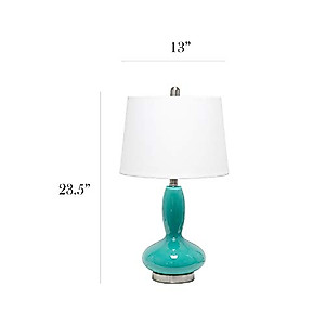 Elegant Designs LT3315-TEL Contemporary Curved Glass Table Lamp, Teal