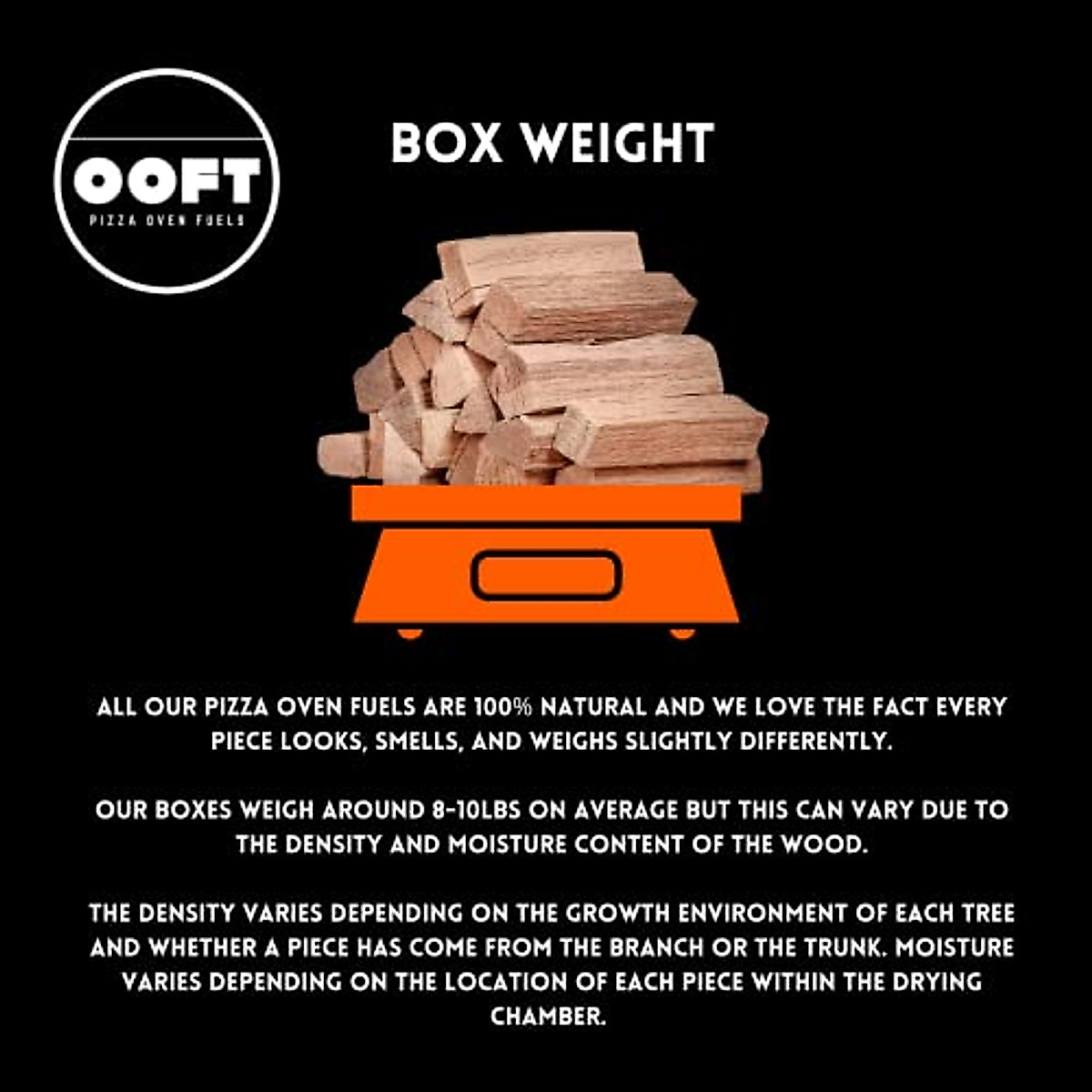 OOFT 6 Inch Mini Pizza Oven Wood - 100% Kiln Dried Oak - Perfect for Ooni Karu, Solo Stove Mesa & Pi and Other Mini Pizza Ovens - 8-10lb Box - Hardwood Pizza Oven Kindling Logs - High Heat & Slow Burn