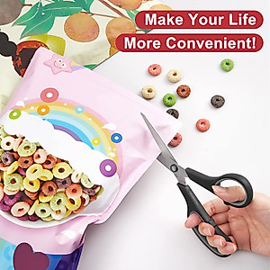 PYOF Scissors, 8" Scissors All Purpose Stainless Steel Craft Scissors Sharp Fabric Scissors Comfort Grip Scissors for Office School Home Right/Left Handed 5 Packs(Yellow, Green, Blue)