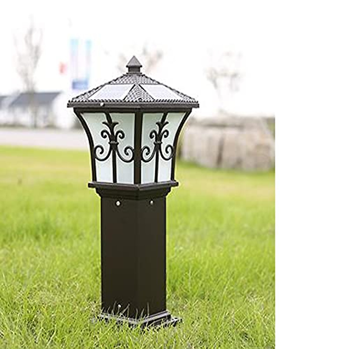 Enlylyog Fashionable Modern Solar Lawn Lamp, Outdoor European Style Home Garden Lamp, Park Landscape Lamp, Antique Garden Waterproof Lawn Lamp