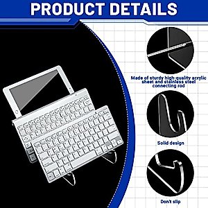 Acrylic Keyboard Display Stand Holder Mechanical Computer Keyboard Stand Shelf for Desk Transparent Acrylic Stand 3 Tier Keyboards Storage Holder Tray for Computer Tablet Picture Frame