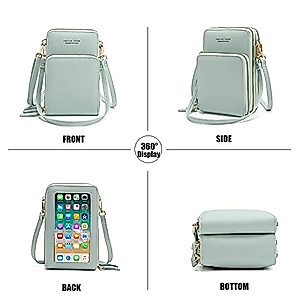 myfriday Small Crossbody Cell Phone Purse for Women, Mini Messenger Shoulder Handbag Wallet with Credit Card Slots