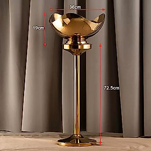 Ice Container Stainless Steel Ice Bucket with Stand Indoor and Outdoor Cooler Cellar Bucket Beverage Stand for Kitchen Bar Wine Chiller (Color : Gold)