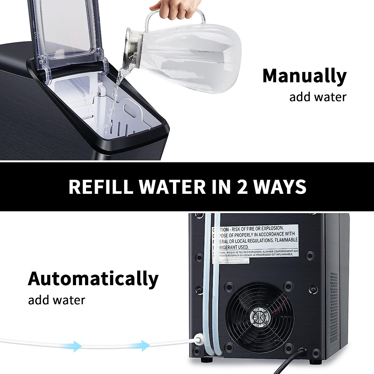 Nugget Pebble Ice Maker Countertop, 30lbs Per Day, Self-Cleaning & Auto/Manual Water Refill Pellet , Ice Machine with Ice Scoop and Removable Basket for Home/Office/Party