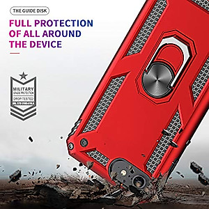 LeYi for iPhone SE 2020 Case (3rd Gen), iPhone SE Case 2022 with [2Pack] Tempered Glass Screen Protector, [Military-Grade] Phone Case with Magnetic Kickstand for iPhone SE 2022/2020, Red