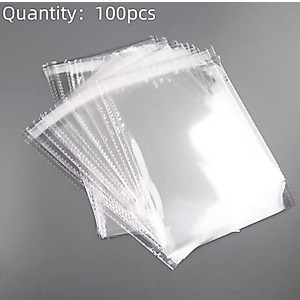 Muyindo 100 Pieces (9x12 Inch) Clear Plastic Bags for Packaging, Clothing & T-Shirts Strong Packing Self Adhesive Cellophane Bag