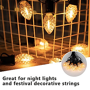 Hcnew C7 LED Night Light Bulbs 0.5W,C7 E12 Candelabra Candle Amber Night Light Bulbs 2200K Equivalent 4W 7W Incandescent Salt Lamp Mini Light Bulbs Chandelier Christmas Lights Diamond Shaped,6 Pack