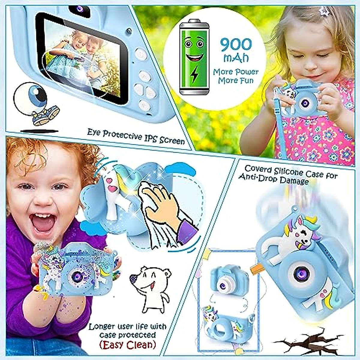 ARNSSIEN Kids Camera Toys for 3-12 Year Old Boys/Girls,Portable Selfie Camera for Kids,HD Digital Video Cameras for Toddler,Chritmas Birthday Festival Gifts for Kids