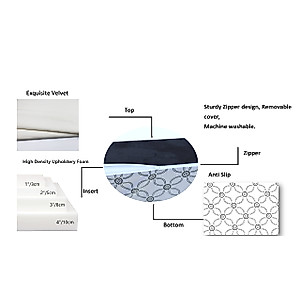 Ginsimar Custom Size Velvet Bench Cushion for Indoor/Outdoor Patio Furniture High-Resilience Durable Foam Disassembly Cleaning Trapezoid Bay Window Seat Cushions Non Slip Kitchen Bench Pad