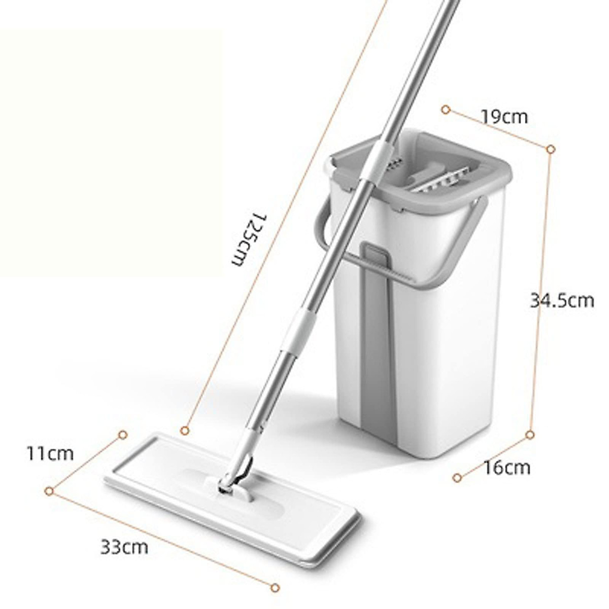 VATTEA Mop Bucket Mop Magic Floor Squeeze Squeeze mop with Bucket Flat Bucket Rotating mop for wash Floor House Home Cleaning Cleaner Easy