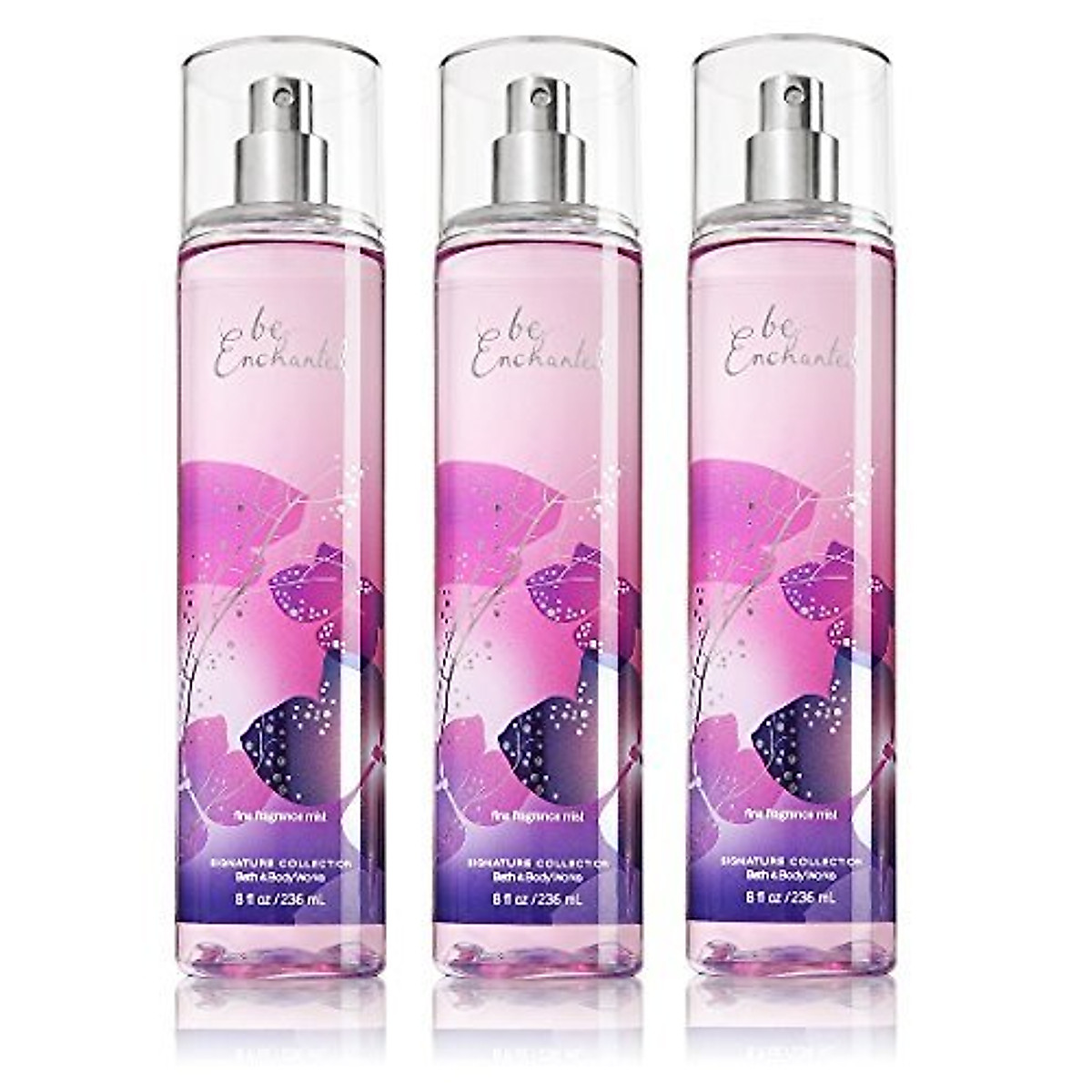Lot of 3 Bath and Body Works Signature Collection ~Be Enchanted ~ Fragrance Mist Perfume Spray 8 Ounce