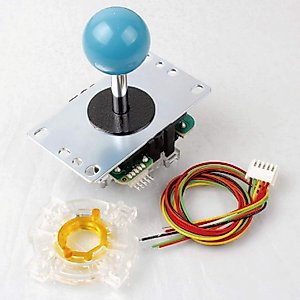 Sanwa GT-Y Octagonal Gate + SANWA JLF-TP-8YT Original Joystick Blue - for Arcade Jamma Game 4 & 8 Way Adjustable, Compatible with Catz Mad SF4 Tournament Joystick (Blue Ball Top) S@NWA