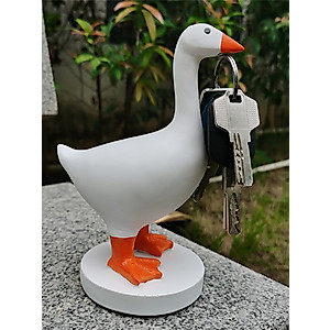 TREETDOBV Magnetic Goose Duck Key Holder Cute Home Decor, Resin Goose Duck Figurine Statue Magnetic Tool Holder, Eye Catching Key Hanger for Home Office, Desk Accessory Housewarming Gift(#1)