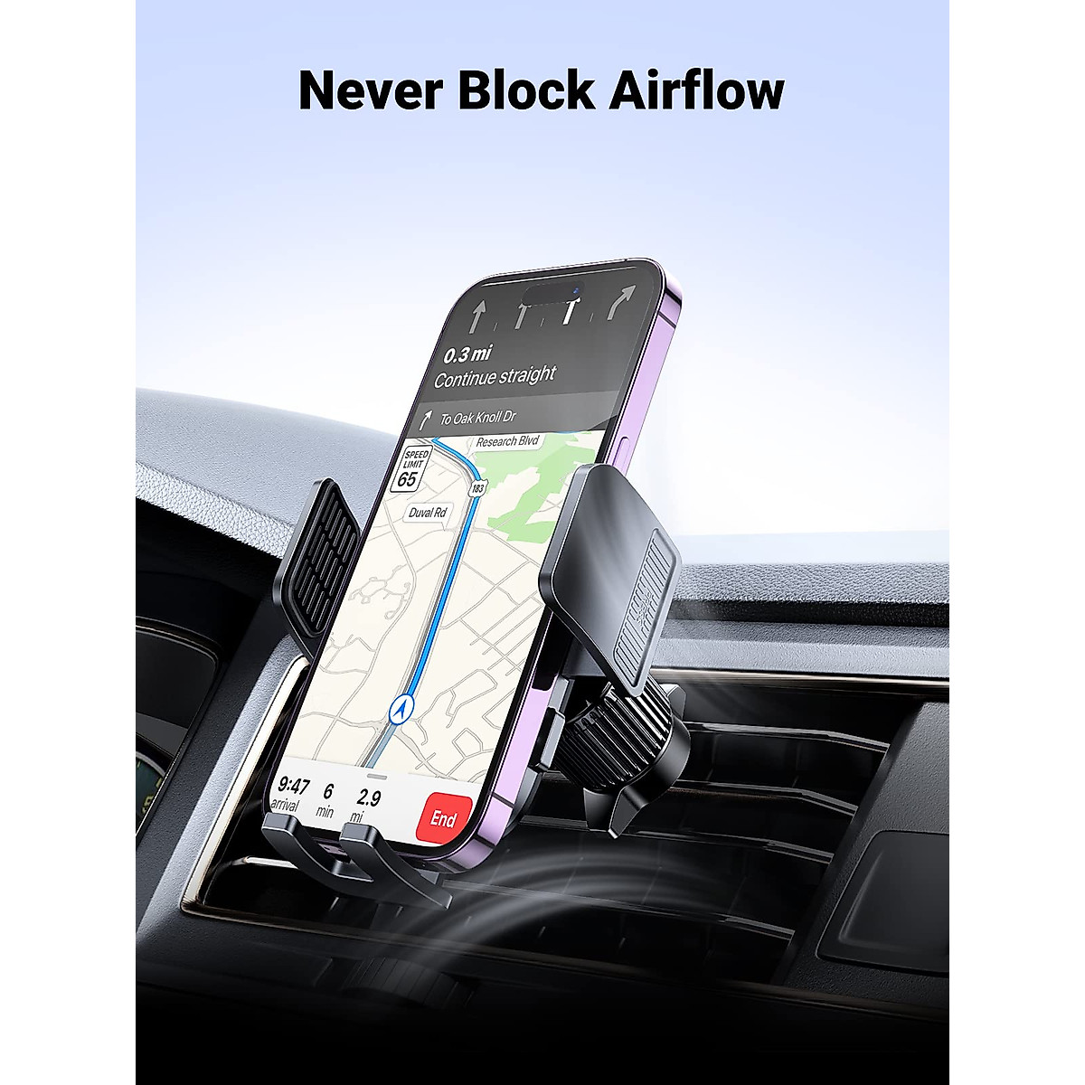 UGREEN Car Phone Holder Phone Mount Car Vent Phone Holder Thick Case Friendly Compatible with iPhone 15 14 Pro Max 14 Plus, iPhone 13 12 11 Pro Max Mini SE XS XR 8 7 6 6S Cell Phone
