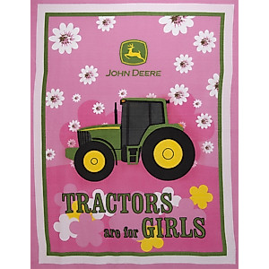 Springs Creative Fabrics John Deere Fleece 59/60' Wide 100% Polyester 9yd D/R John Deere Tractors are for Girls