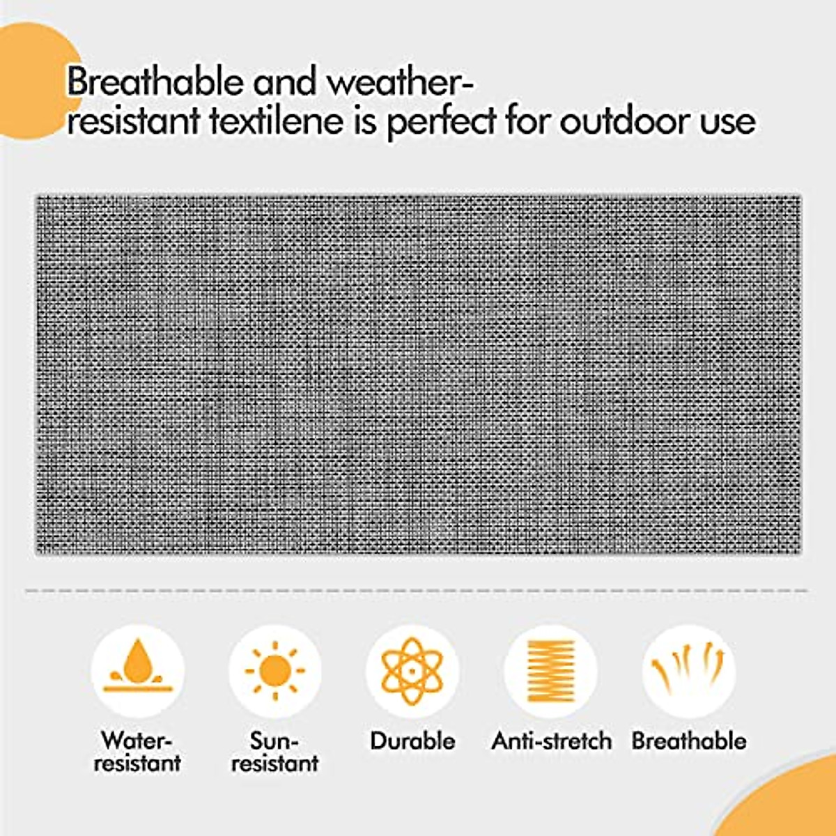 Yaheetech 2-Seat Outdoor Glider with Center Table, Patio Rocking Loveseat with Breathable Mesh Sturdy Metal Frame for Garden Pool Lawn